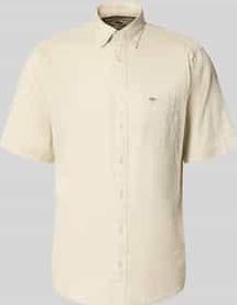 Fynch-Hatton Slim Fit Freizeithemd aus Leinen-Baumwoll-Mix