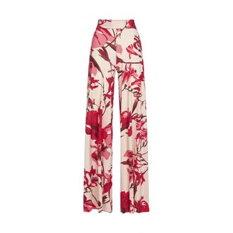 La Petite Robe Di Chiara Boni Femme, Pantalons, Multicolore, Taille: 40 FR Pantalon large &agrave; imprim&eacute; floral