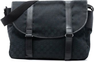 Gucci Hobo Bags - GG Canvas Messenger Bag - Gr. unisize - in Schwarz - f&uuml;r Damen