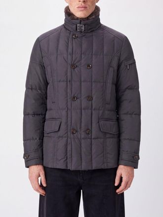 Moorer Zweireihige gesteppte Nylon-Daunenjacke mit hohem Kragen