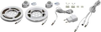 Eglo LED Stripe-Set Pidio, 2 x LED Streifen warmweiß, LED Band selbstklebend, kürzbar, mit Bewegungsmelder und Tag-/Nacht-Sensor aus Kunststoff in Weiß, L 