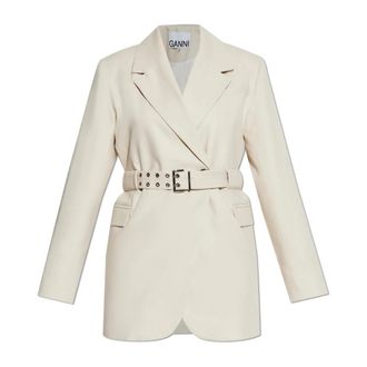 Ganni G&uuml;rtel-Blazer - - Jackets - Damen - Beige - S