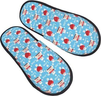 Generic Chaussons Ours Amour Coeur Anti Odeur Pantoufles Portative Slippers Pour La Maison Chambre DIntérieur M