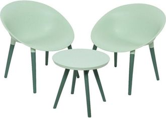 Jardideco Jardideco - Salon de jardin en plastique Marbella vert