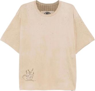 Ziggy Chen Homme, Tops, Beige, Taille: M T-Shirt