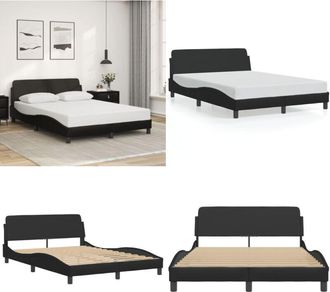 vidaXL Bettgestell mit Kopfteil Schwarz 120x200 cm Kunstleder - Bettsofa - Doppelbett - Boxspringbetten - Schlafzimmermöbel - Lattenrost - Home & Living