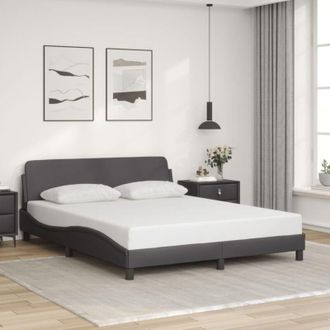 vidaXL Bettgestell Dover Grau 160x200 cm Kunstleder Vidaxl