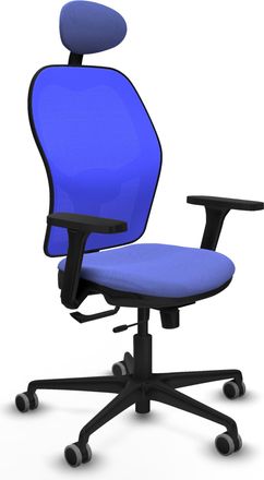 Piqueras y Crespo Ergonomischer Computerstuhl mit 3D-Armen, h&ouml;henverstellbarer Lendenwirbelst&uuml;tze und festem Kopfteil, ausgestattet mit Syncro/Traslack und injiziertem 