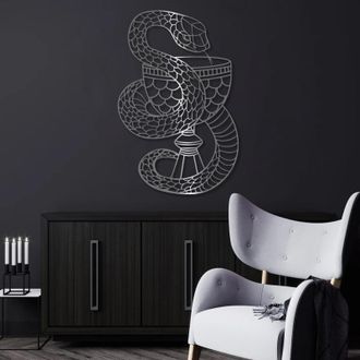 Generic Metall-Wandkunst, Wanddekoration, Schale der Hygieia, Schlangendekor, Dekoration aus der griechischen Mythologie, alt&auml;gyptisch, Schlangensymbol, Symbo