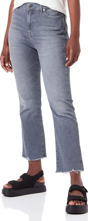 7 For All Mankind Damen Hw Slim Kick Slim Illusion With Worn Out Hem Jeans, Grau, 24W / 24L EU