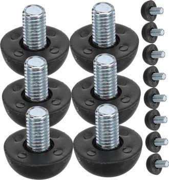 Artibetter 16 Stück Teiliges Höhenverstellbare Möbelfüße aus Edelstahl Gewinde rutschfeste Gummipads Geräuschdämpfend Bodenschonend für Stühle Tische Sofas und S