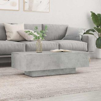 vidaXL Table basse gris b&eacute;ton 100x49,5x31 cm bois ding&eacute;nierie Vidaxl