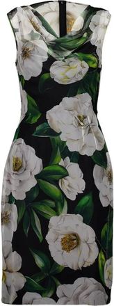 Dolce & Gabbana Femme, Robes, Multicolore, Taille: 36 FR Robe Midi en Mousseline Imprim&eacute;e Gardenia