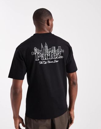 Parlez Clothing Record - T-shirt à logo et motif imprimé au dos - Noir