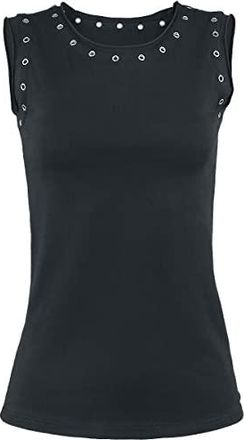 Forplay Gothicana by EMP Femme Top Noir avec Rivets &agrave; Trous L
