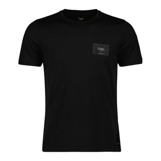 Fendi Roma Collection Schwarzes Baumwoll-T-Shirt - - Tops - Herren - Schwarzk - S