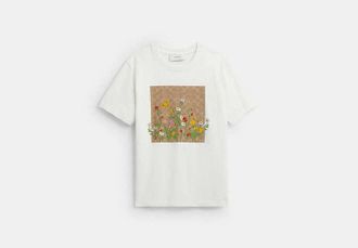 Coach Floral Klassisches Quadratisches Signature-T-Shirt Aus Biobaumwolle