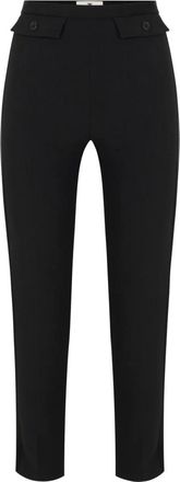 Elisabetta Franchi Femme, Pantalons, Noir, Taille: 40 FR Pantalon Slim