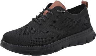 Generic Baskets en maille Oxford &agrave; lacets l&eacute;g&egrave;res et d&eacute;contract&eacute;es pour homme - Chaussures de marche confortables et respirantes - Semelle souple, tout noir, 