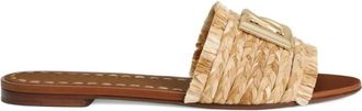 Dolce & Gabbana Femme, Chaussures, Beige, Taille: 36 EU Rafia Braided Slipper