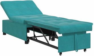 vidaXL Vidaxl - Canap&eacute;-lit Turquoise 67 x 194 x 38 cm Velours