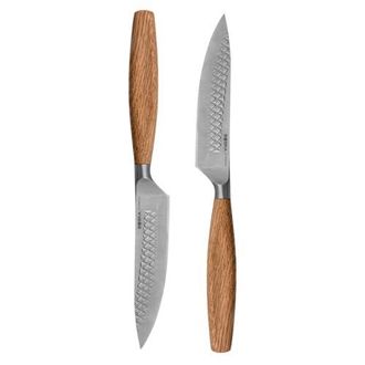 Boska couteau &agrave; steak Oslo+ set de 2, couteau &agrave; viande, acier inoxydable, bois de ch&ecirc;ne, 320030