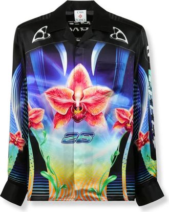 Casablanca Homme, Chemises, Multicolore, Taille: L Orchid Racer Shirt