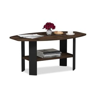 Furinno Simple design Tables Basses, Bois, Taille Unique, Composite, Columbia Noyer/Noir, One Size