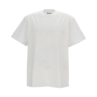 Wooyoungmi Wooyoungmi, Homme, Tops, Blanc, Taille: M T-shirt Logo Arri&egrave;re en Coton