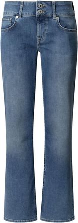 Pepe Jeans London Damen Straight Jeans LW Venus Jeans, Blau (DENIM-4FE), 28W / 30L, Blau (Denim-4fe), 28 W/30 L