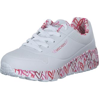 Skechers M&auml;dchen Uno Lite Lovely Luv Sneaker, White Synthetic Red Pink Trim, 33.5 EU