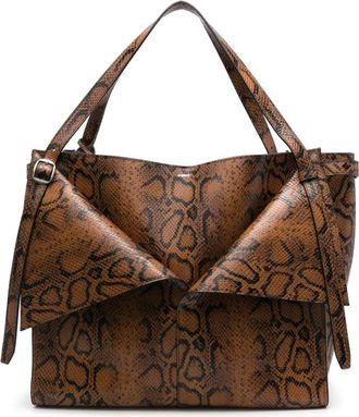 Coperni Tote Bag mit Schlangenleder-Print - Braun