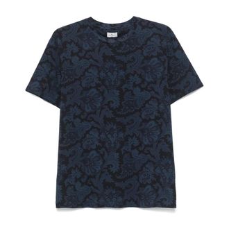 Etro T-Shirt mit Paisley-Print - - Tops - Herren - Blau - S