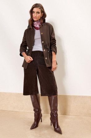 Lipsy Trenchcoat Lipsy Kurzer Trenchcoat mit PU-Kragen, Regular (1-tlg)