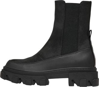 Only SHOES Damen ONLTOLA-1 Nubuck PU Chunky Boot-NOOS Stiefelette, Black, 41 EU, Schwarz