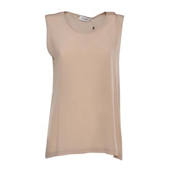 KANGRA Canotta in Crepe di Seta - - Tops - Damen - Beige - M