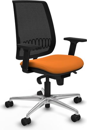 Piqueras y Crespo Alares Lendenwirbelst&uuml;tze mit 2D-Armlehnen, ausgestattet mit 5 Positionen und Schaumstoff, 65 mm Nylon-Rollen, Schwarz/Orange