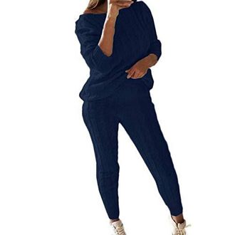 Generic Surv&ecirc;tement pour femme - Pantalon de sport de couleur unie et sweat &agrave; capuche - Ensemble de v&ecirc;tements de d&eacute;tente pour femme - Pantalon pour femme gran