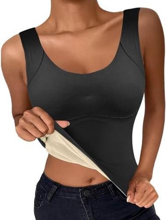 Generic Chemise thermique pour fille - D&eacute;bardeurs doubl&eacute;s - Couche de base pour temps froid - Chemises thermiques longues en soie - Sous-v&ecirc;tements thermiques 