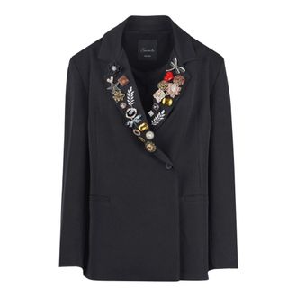Souvenir Blazer mit Knitter-Effekt - - Jackets - Damen - Schwarzk - M