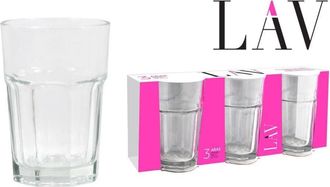LAV Rayandirect Set mit 3 klaren Gläsern im amerikanischen Stil, 365 ml