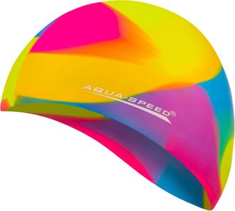 Aqua Speed BUNT Badekappe + Kleines Mikrofaserhandtuch | Damen & Herren | Schwimmhaube | Schwimmhaube für Mädchen Jungen | Bademütze Sport | Badehaube wasserdich