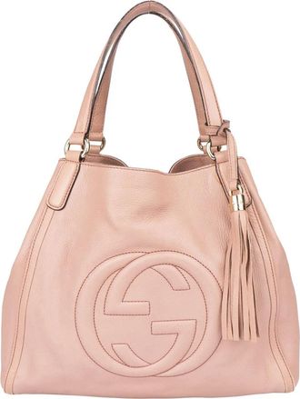 Gucci Crossbody Bags - Gucci Pink Leather GG Soho Handbag - Gr. unisize - in Gold - für Damen