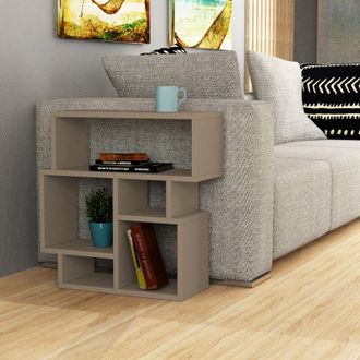Decortie Decortie Karma Table dappoint moderne &agrave; usages multiples Gris moka H60.5 cm