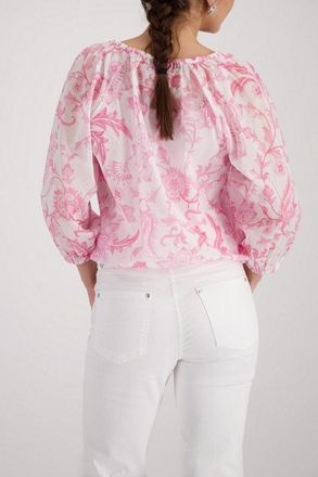 Monari Langarmbluse Bluse Blumendruck allover Regular fit mit Blumenmuster