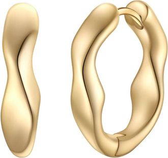 Glanzst&uuml;cke M&uuml;nchen Ohrringe - Sterling Silber Creolen - Gr. unisize - in Gold - f&uuml;r Damen