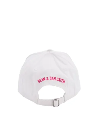 Dsquared2 Mens Icon Pixel Logo Baseball Cap White Accessories > Beanies & Hats