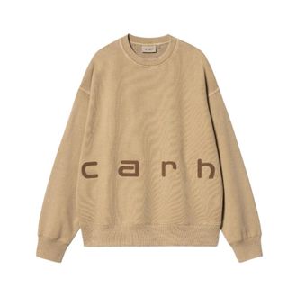 Carhartt Work in Progress Homme, Sweatshirts et sweats à capuche, Brun, Taille: M Felt Script SweaT-shirt