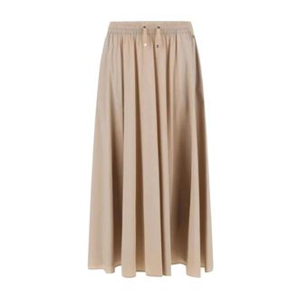 Herno Langer Rock aus Nylon-Stretch mit Kordelzug - - Skirts - Damen - Beige - L