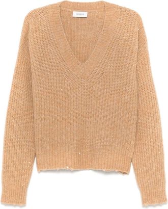 Laneus Pullover mit Pailletten - Nude